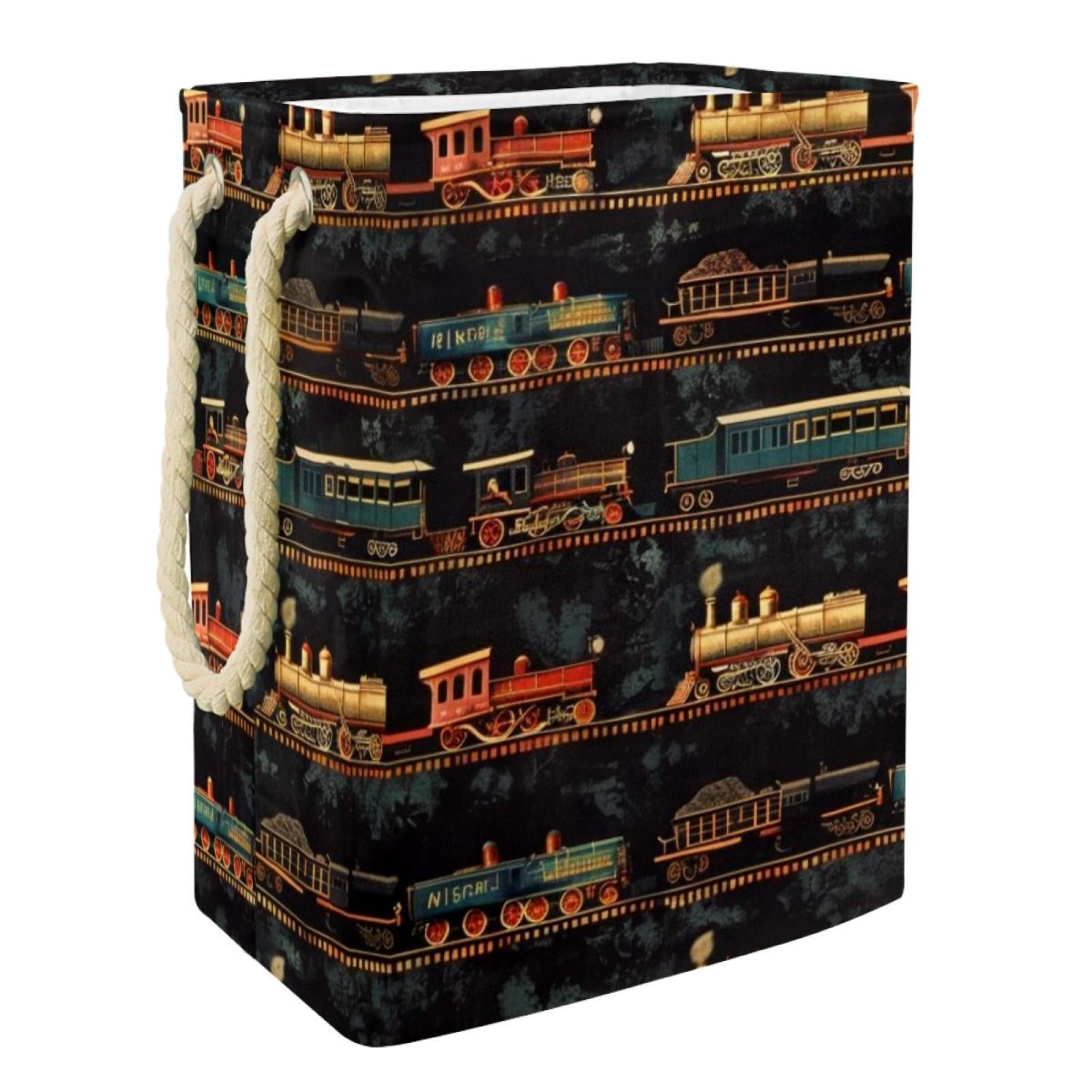Retro Train Loading Coal Laundry Hamper, Collapsible Laundry Baskets ...