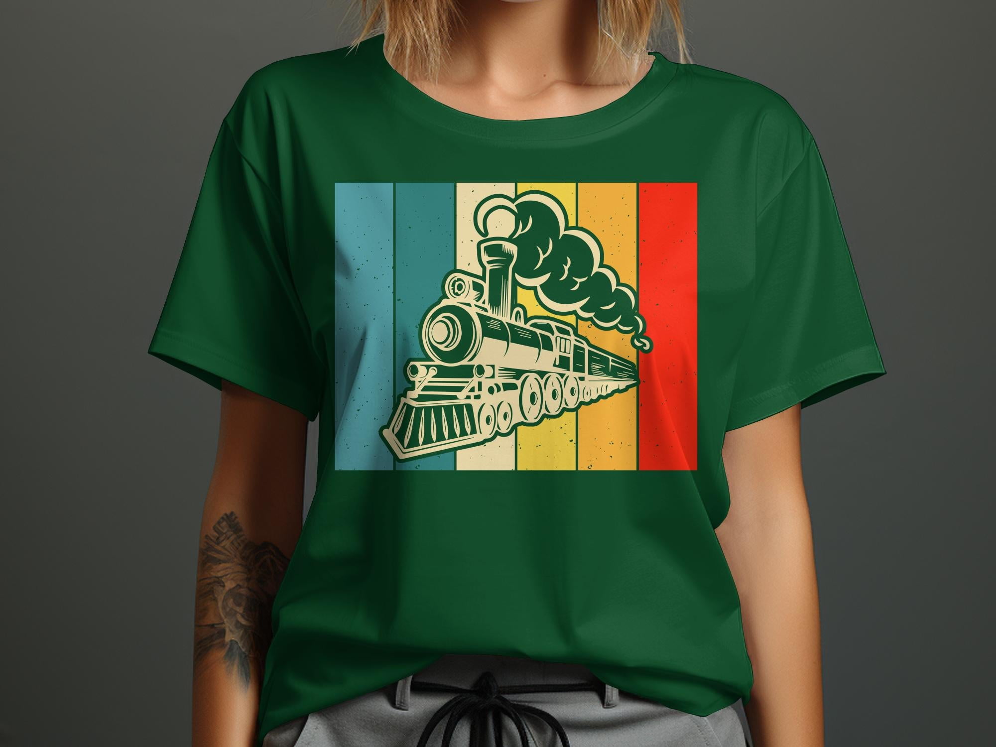 Retro Train Locomotive Tshirt for Men Women, Ladies & Youth Train Lover ...