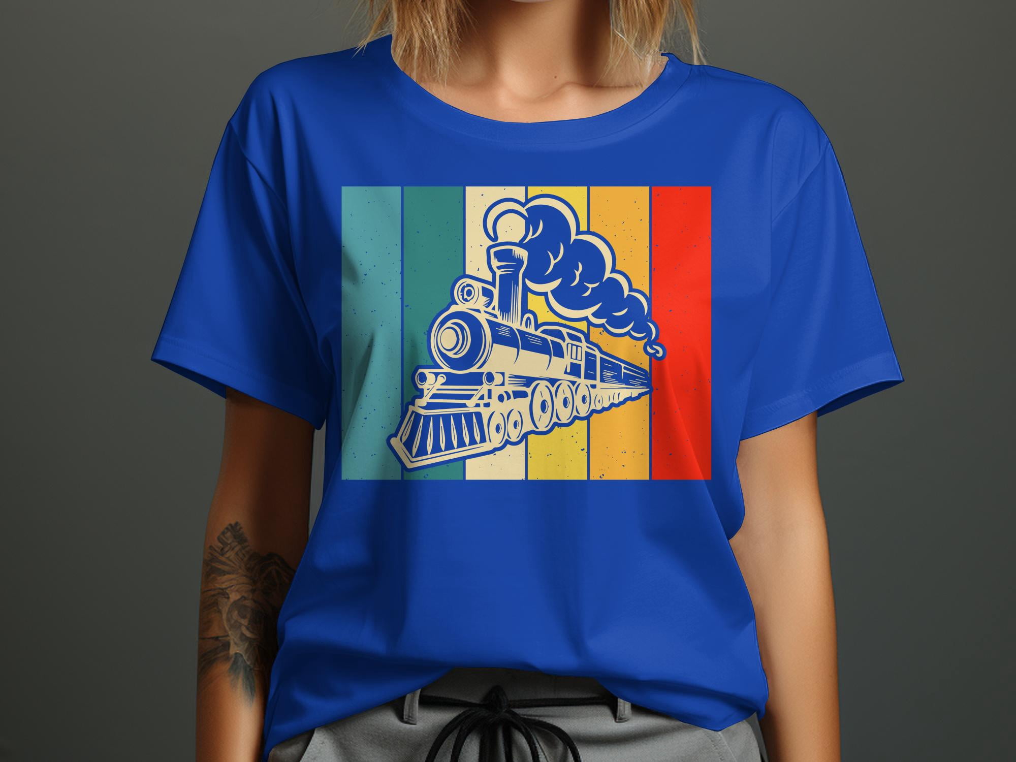 Retro Train Locomotive Tshirt for Men Women, Ladies & Youth Train Lover ...