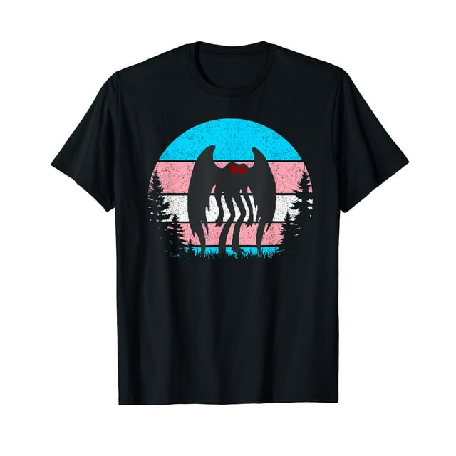 Retro Trans Mothman Transgender Pride Point pleasant Cryptid T-Shirt ...