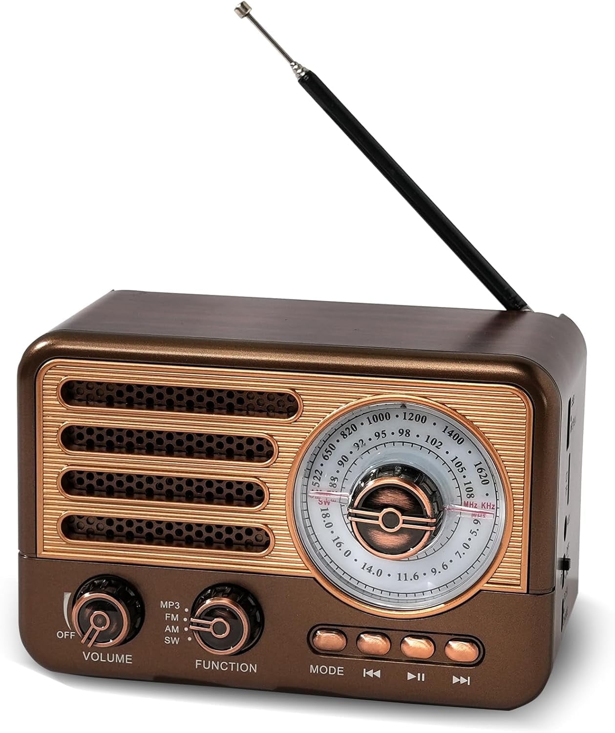 Retro Transistor Radio, Small Rechargeable Portable Radio, Personal ...