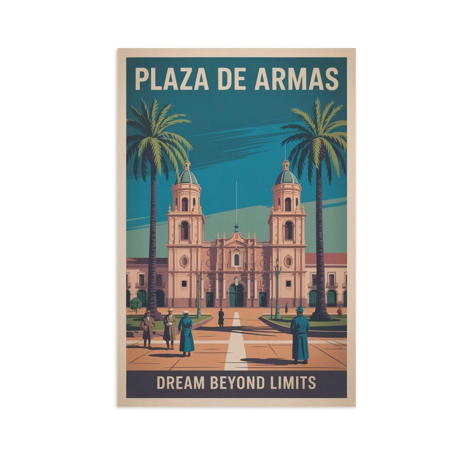 Retro Travel Plaza De Armas Inspirational Motivational Wall Poster ...