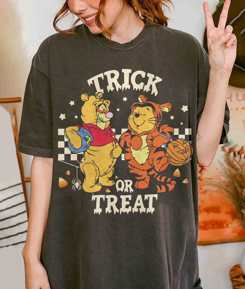 Retro Trick or Treat Pooh and Tigger Shirt, Winnie The Pooh Halloween ...