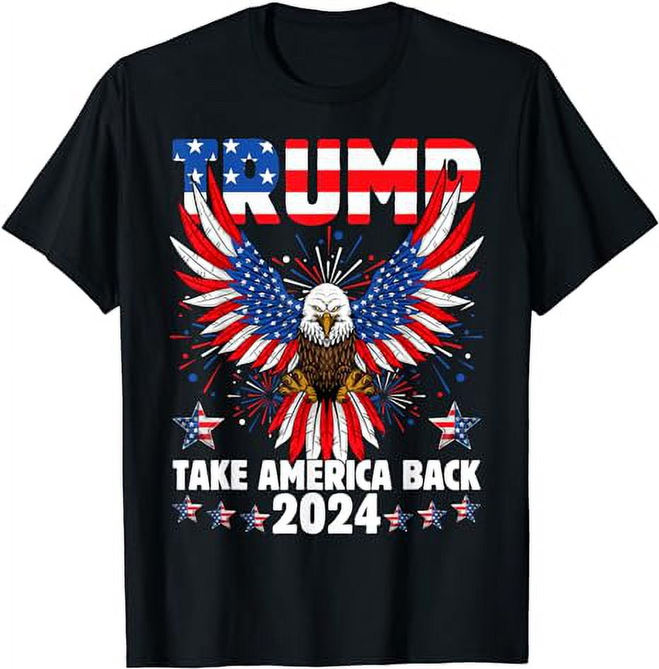 Retro Trump 2024 Take America Back American Flag Trump 2024 T-Shirt ...