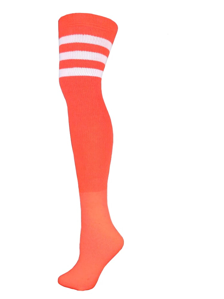 Retro Tube Socks - Orange w/White (Thigh High) - Walmart.com