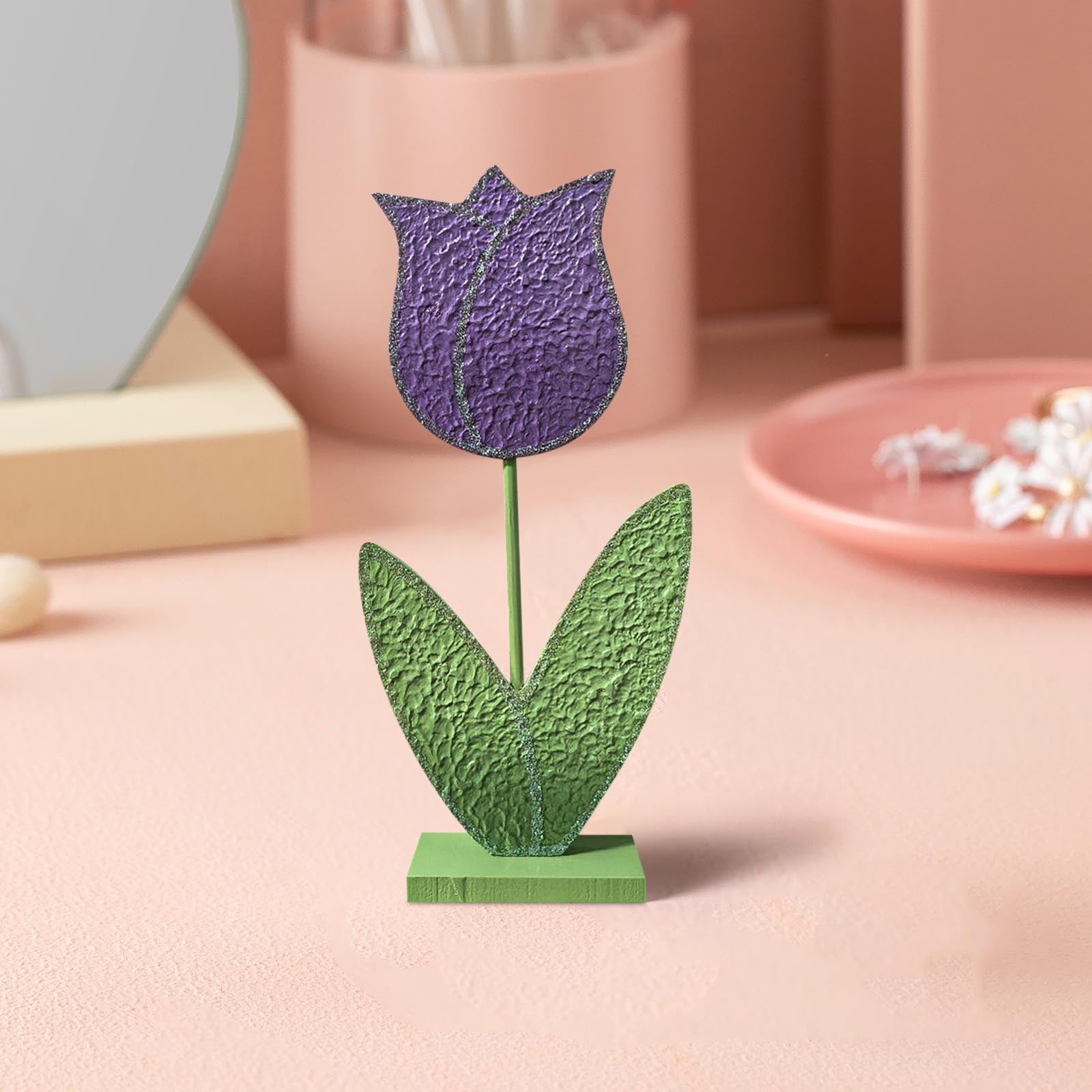 Retro Tulips Wood Signs Rustic Farmhouse Tulip Flowers Table Decoration ...