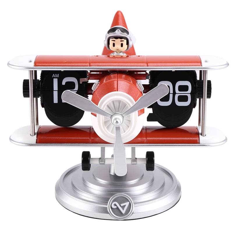 Retro Turnover Desk Clock, 24-Hour Automatic Mechanical Turnover ...