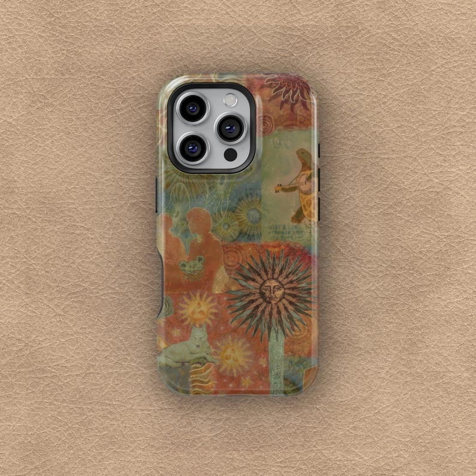 Retro Turtle Sun Fox Collage 80s Aesthetic Artwork Phone Case for ...