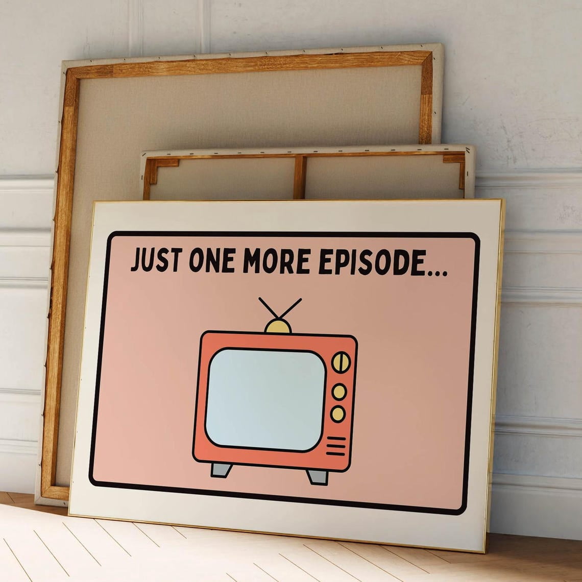 Retro Tv Show Poster - Funny Binge-Watching Wall Art For Home Theater ...