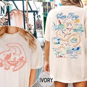 Retro Two- Sided Lion King Map Pride Rock Hakuna Matata Shirt, Animal ...