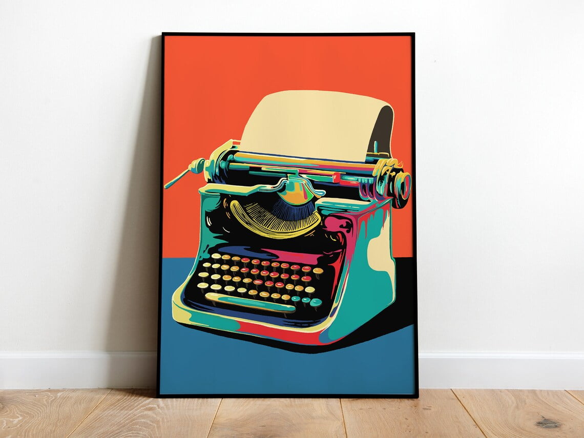 Retro Typewriter Print Literary Art Maximalist Eclectic Wall Art ...