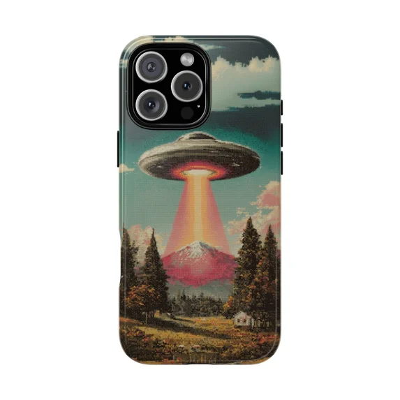 Retro UFO Pixel Art Vintage Alien Abduction Case 17 through 11 Pro Max ...