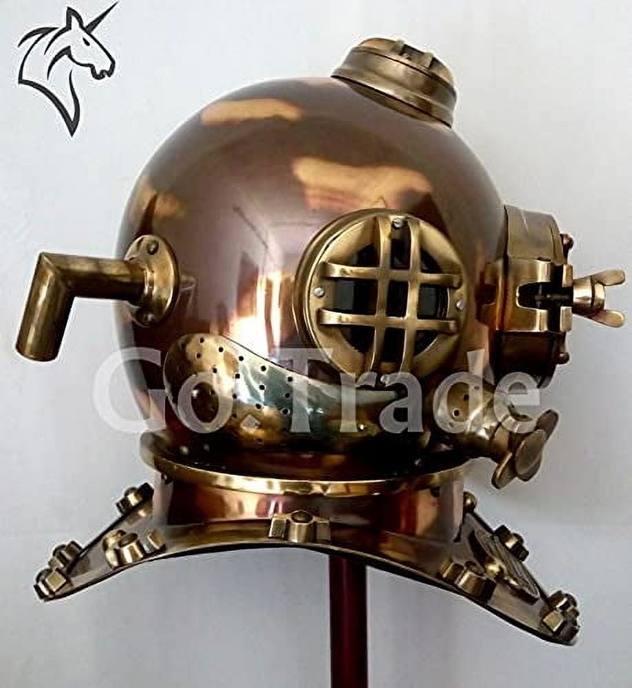 Retro US Navy Mark V Antique Diving Divers Helmet Brass Steel Full Size ...