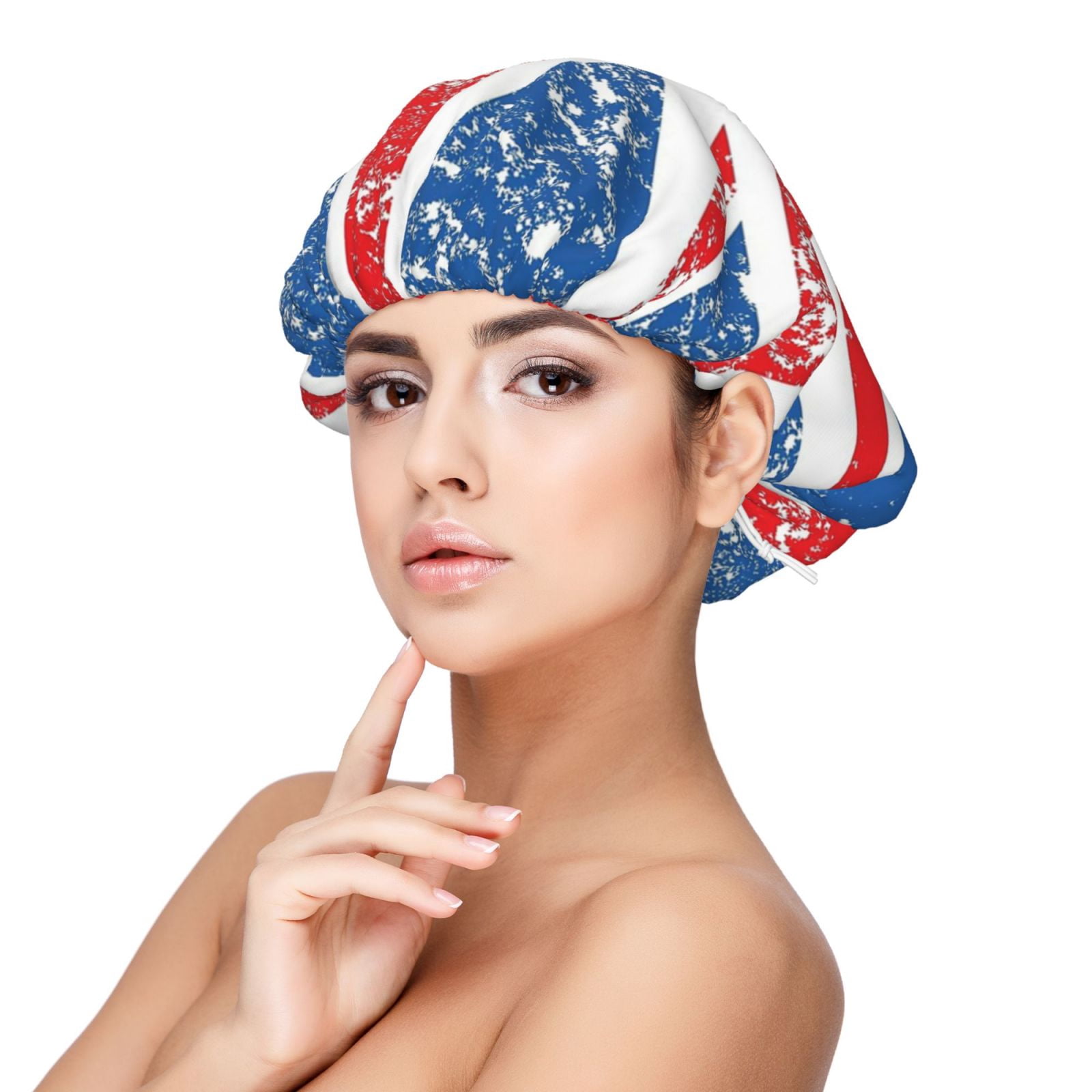 Retro Union-Jack Flag Sleep Cap Satin Bonnet Night Sleeping Soft Hair ...
