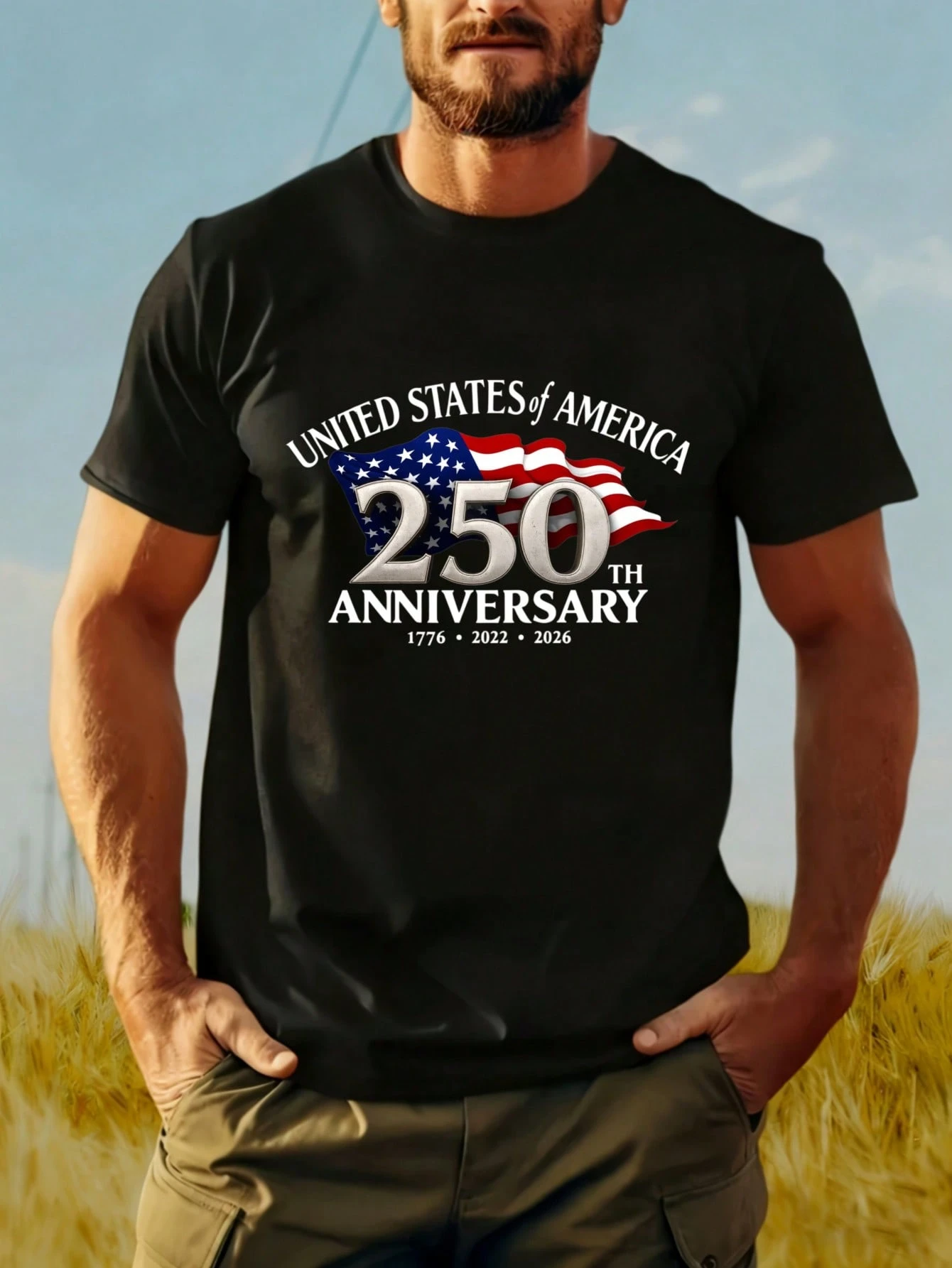 Retro United States of America 250th Anniversary T-Shirt - Patriotic ...