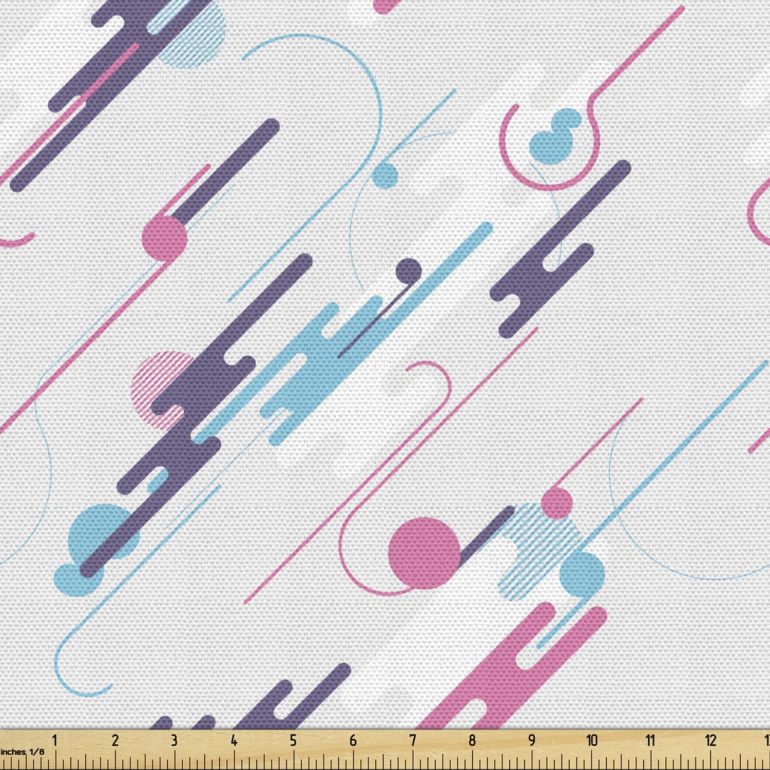 Ambesonne Retro Fabric by the Yard Upholstery, Eighties Style ...