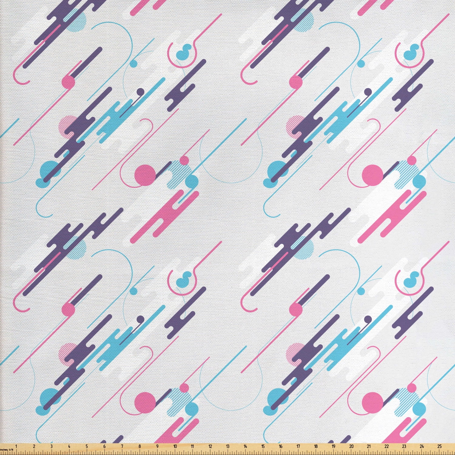 Ambesonne Retro Fabric by the Yard Upholstery, Eighties Style ...