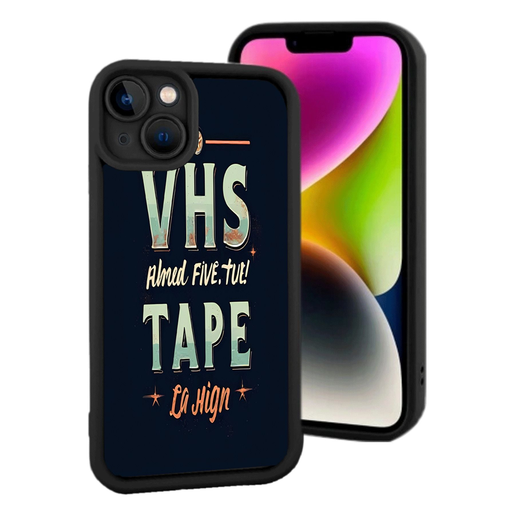 Retro VHS Design iPhone 15 Case - Lightweight Yellowing Resistant Teal ...