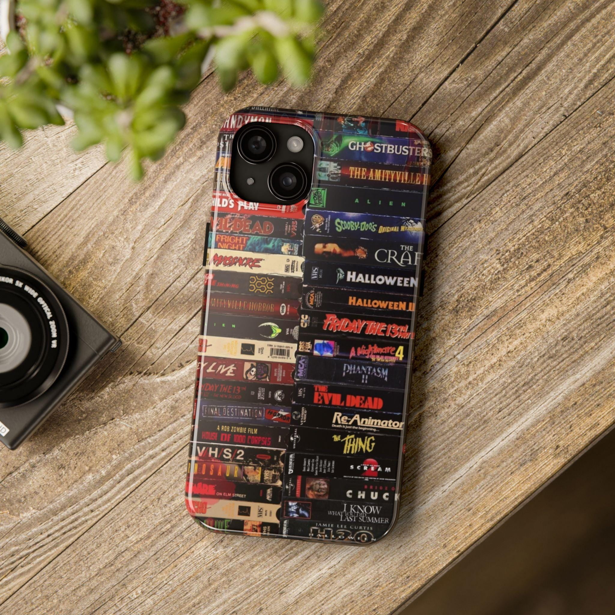 Retro VHS Horror Tape Movie Collage Case for iPhone 17 11 12 13 14 15 ...