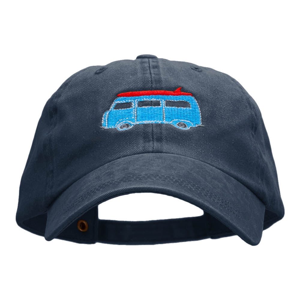 Retro Van Embroidered Unstructured Cotton Cap - Navy OSFM - Walmart.com