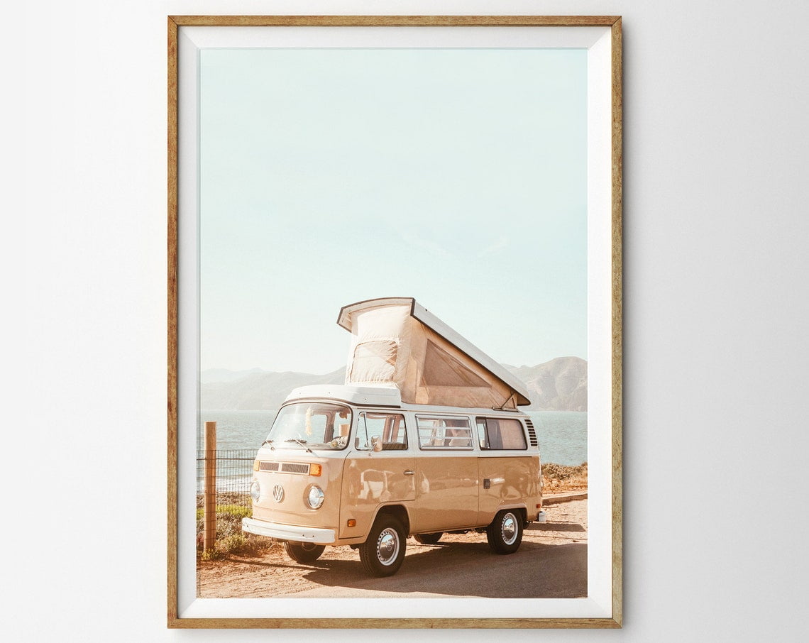 Retro Van Print Beach Decor California Wall Art Camper Van Print Travel ...