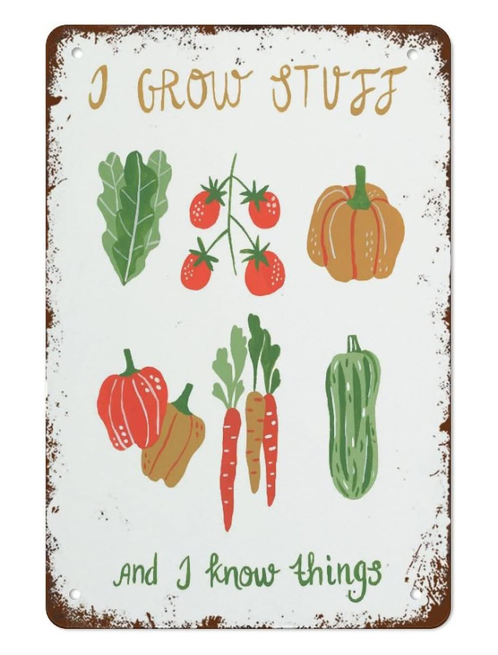 Retro Vegetable Giclée Garden Poster I Grow Stuff and I Know Things ...