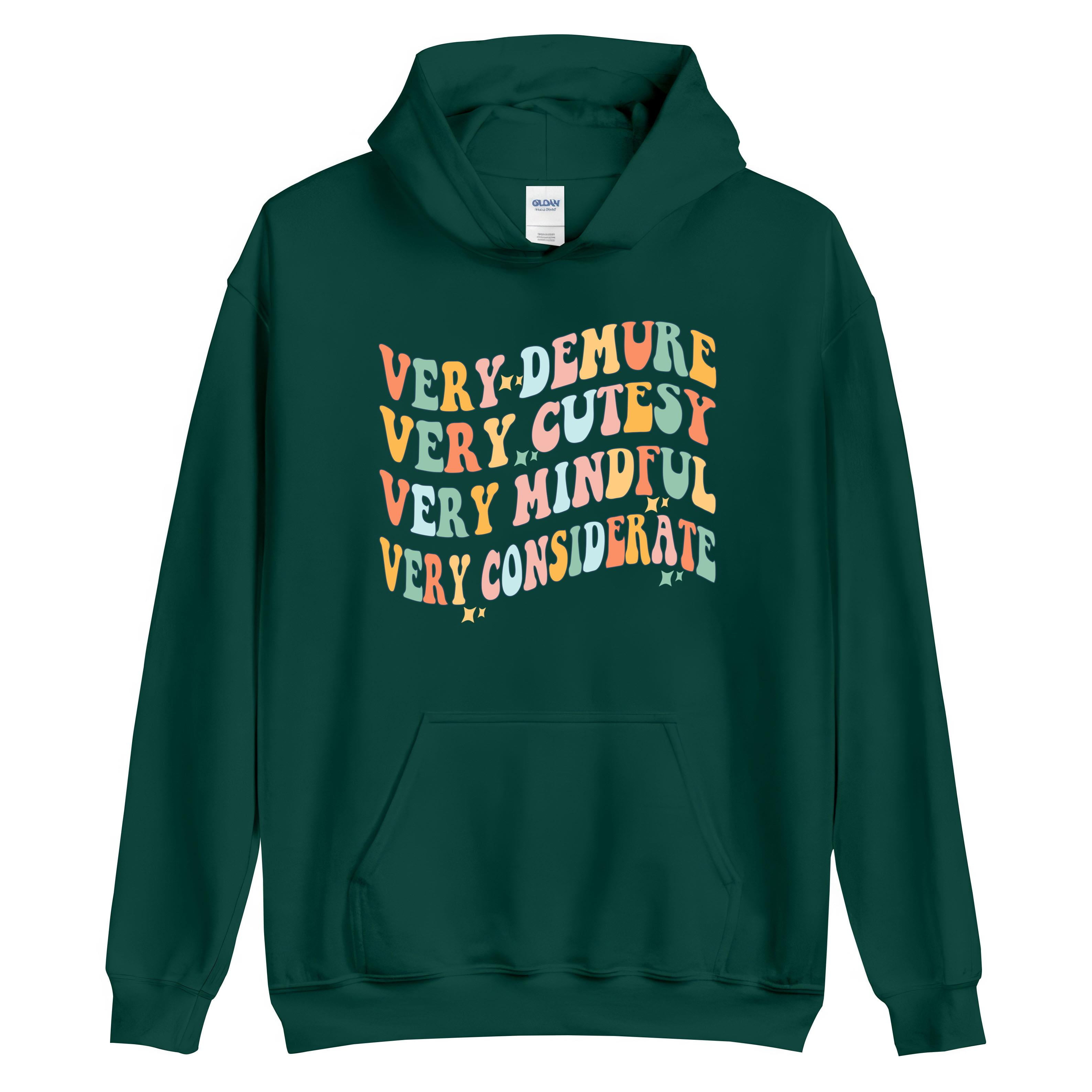 Retro Very Demure - Very Cutesy Very Mindful Very Considerate Hoodie ...