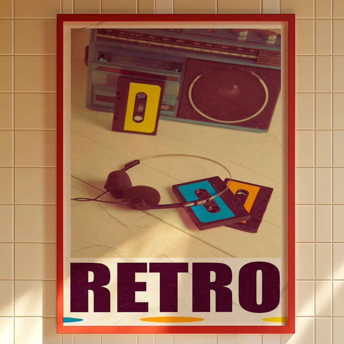 Retro Vibe Poster, Y2K Apartment Decor, Black Wall Art, Aesthetic ...
