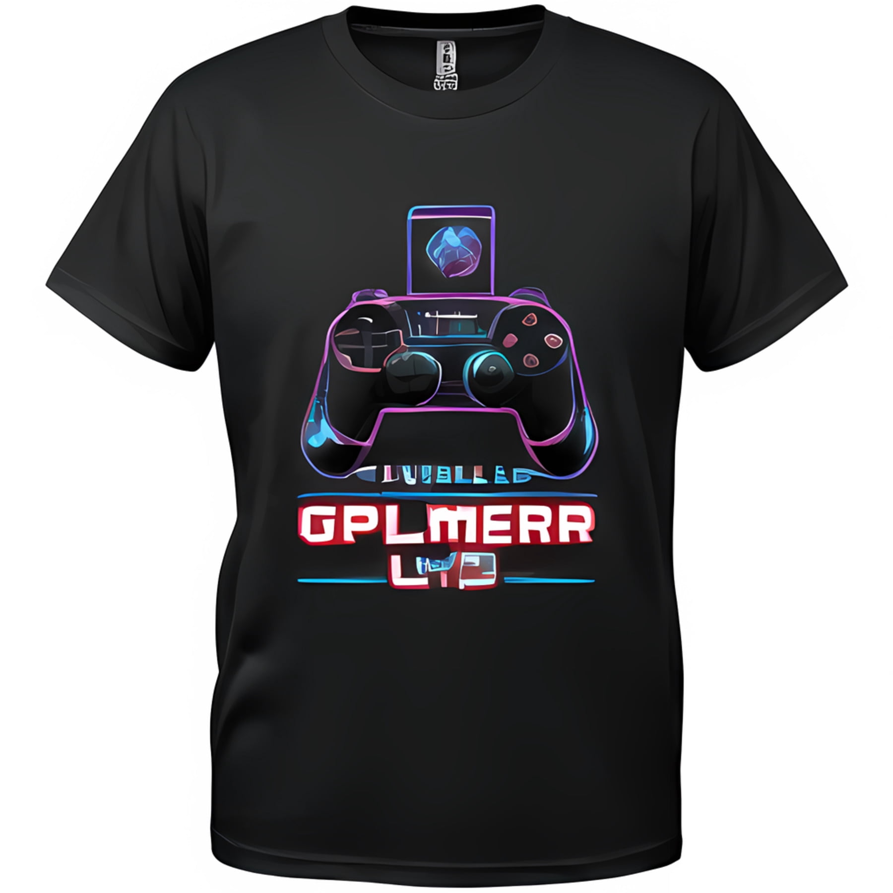 Retro Video Game Controller Graphic Black T-Shirt Colors Logo 2D Vector ...