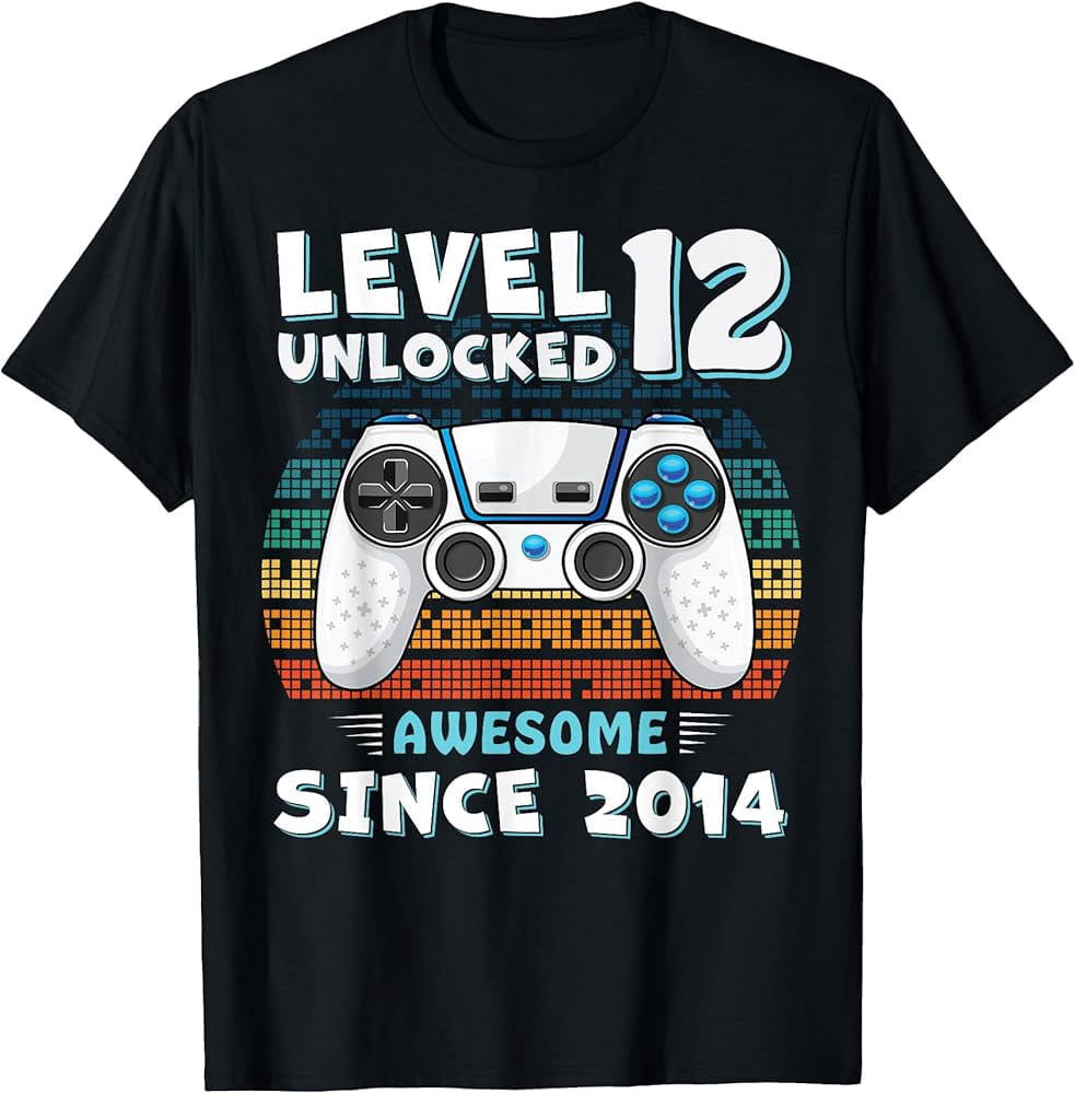 Retro Video Game Controller T-Shirt for 12th Birthday Celebration - Fun ...