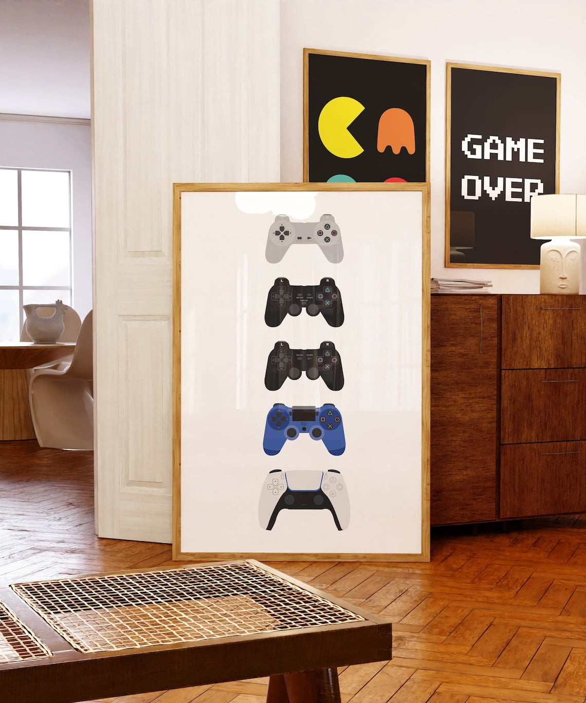 Retro Video Game Controller Wall Art Print - Walmart.com