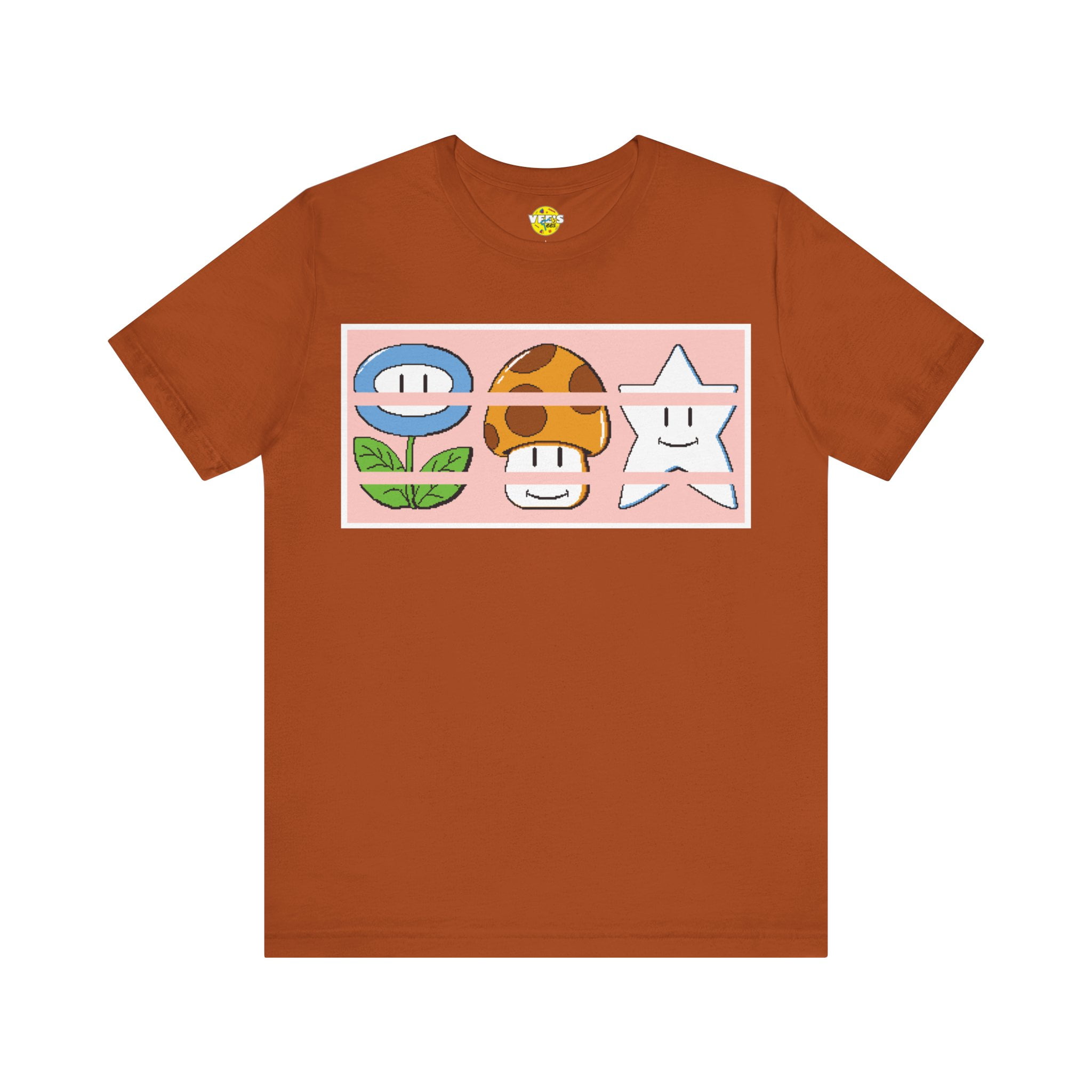 Retro Video Game Mini Game Matching Tee - Pixelated Mushroom, Star ...