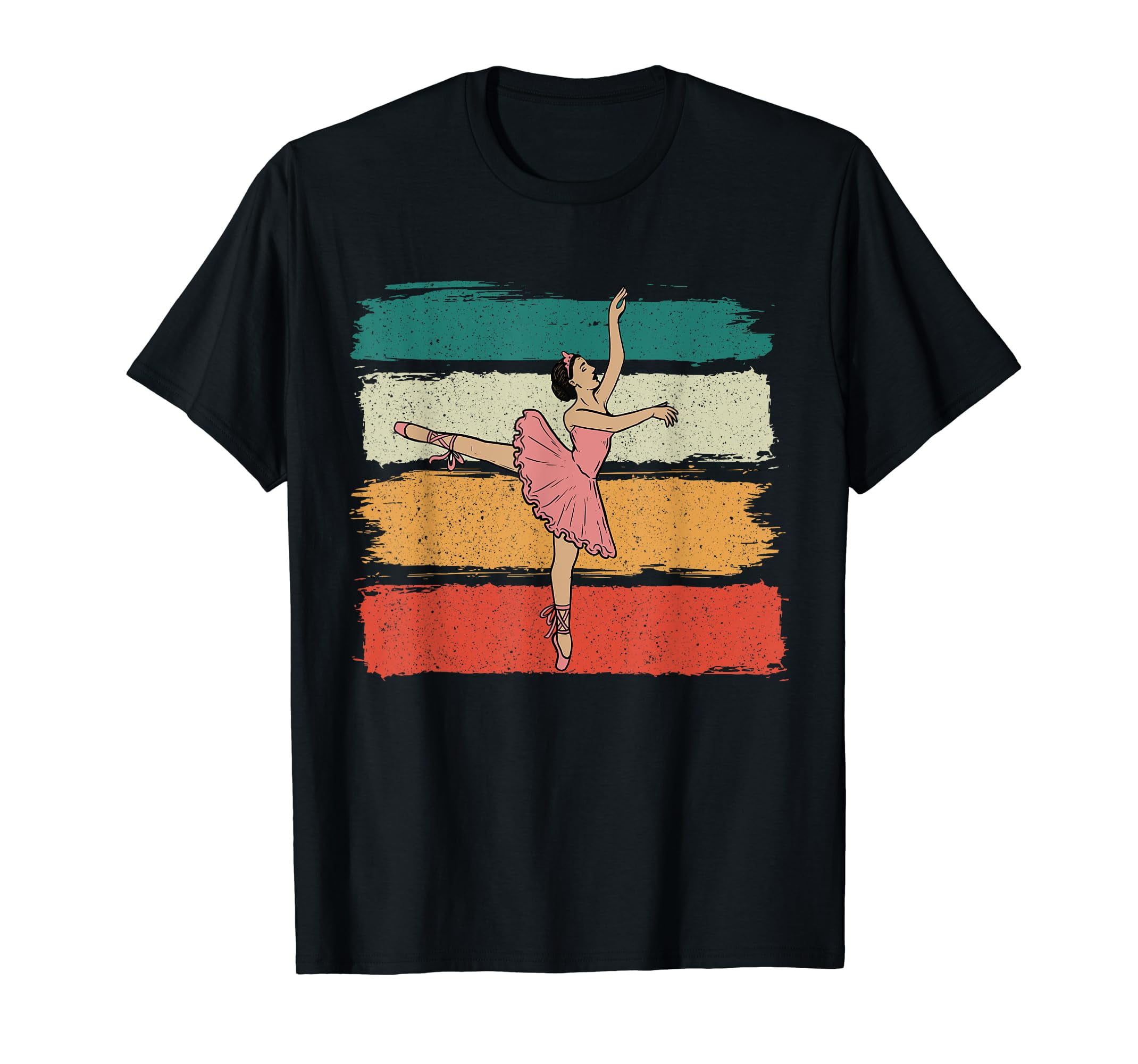 Retro Vintage Ballerina - Ballet Dancer Barre Pointe Shoes T-Shirt ...