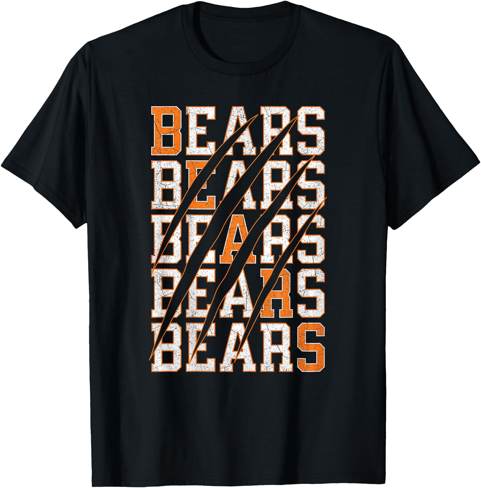 Retro Vintage Bear Graphic T-Shirt for Adults - Distressed Claw Mark ...