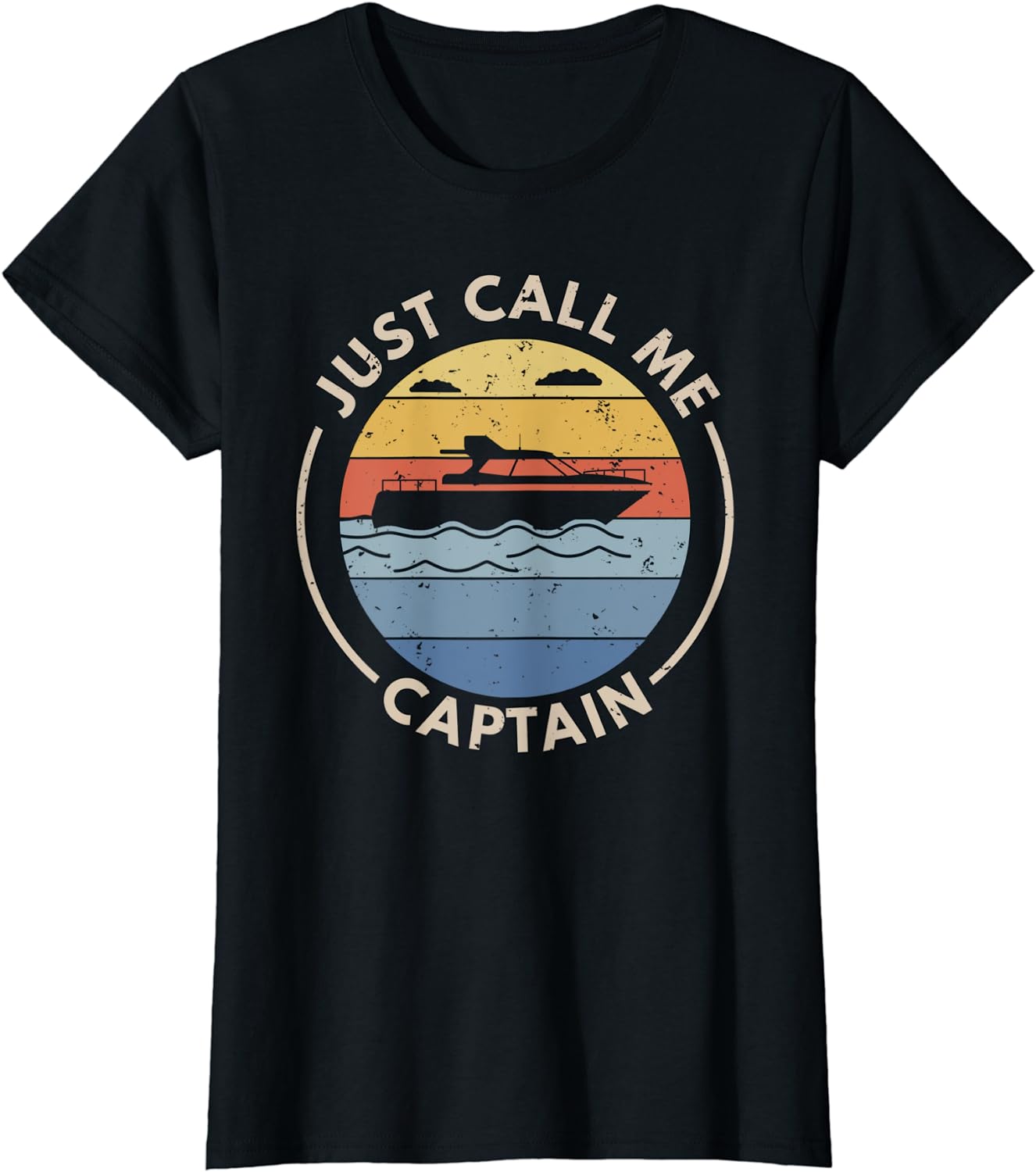 Retro Vintage Boat Just Call Me Captain T-Shirt - Walmart.com