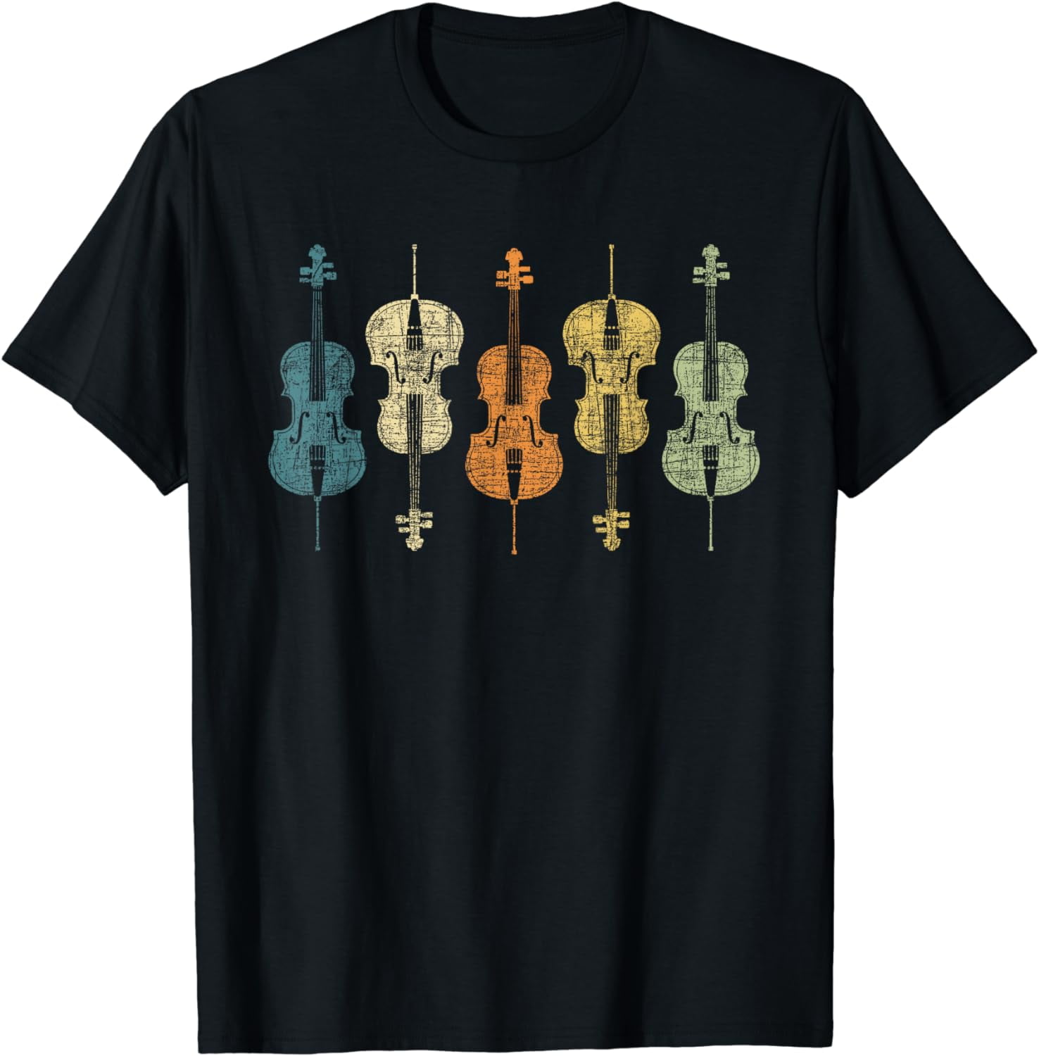 Retro Vintage Cello Player Cellist Musician Classical Music Cotton T ...