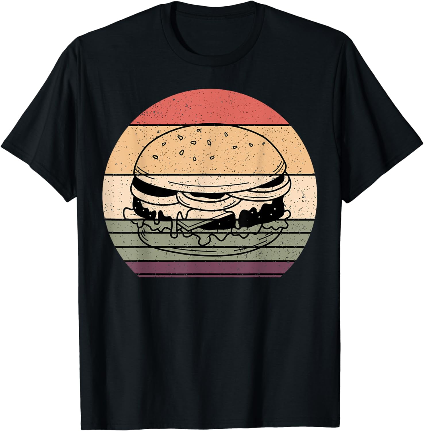 Retro Vintage Cheeseburger Fast Food Burger Lover T-Shirt - Walmart.com