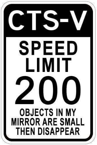 Retro Vintage Decor Metal Aluminum Sign,, Cadillac Cts-V Speed Limit ...