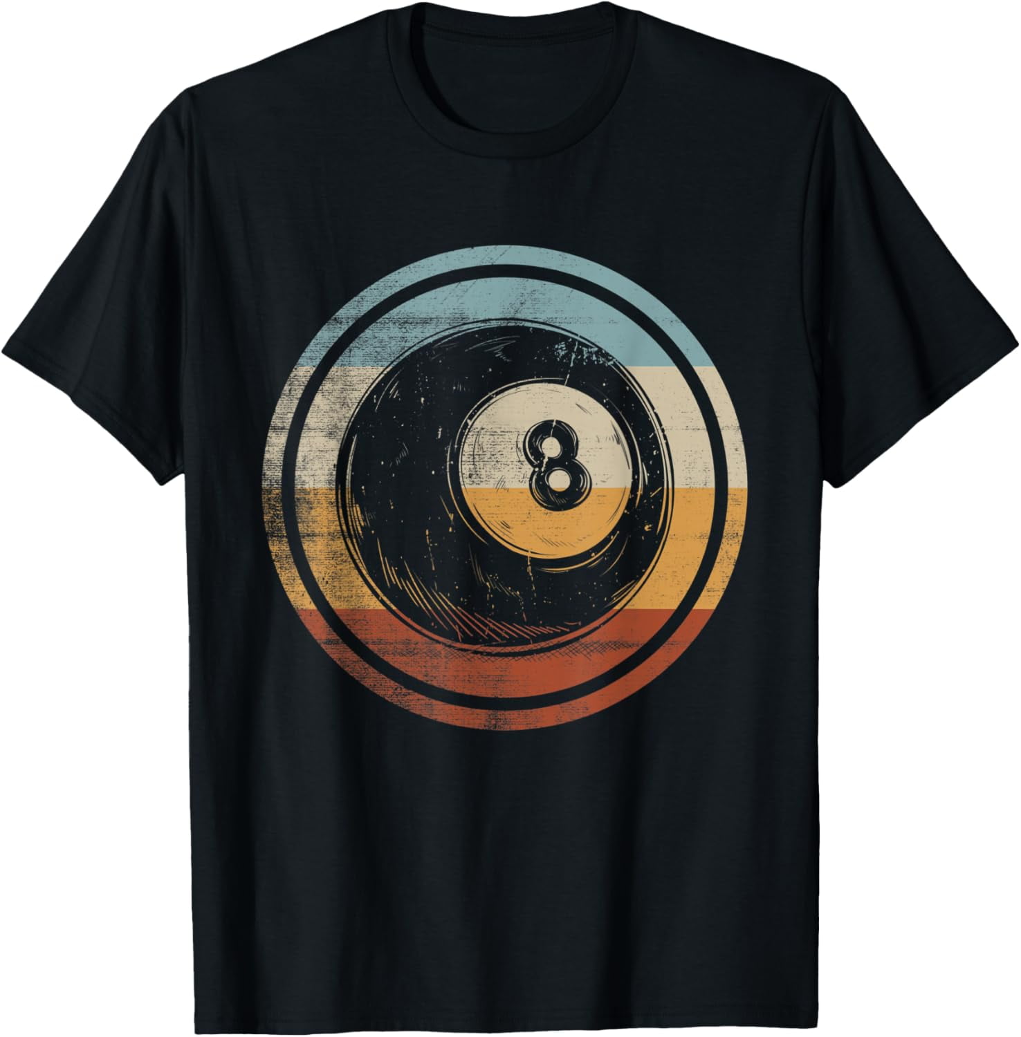 Retro Vintage Design Billiard Ball Pool Billiards T-Shirt - Walmart.com