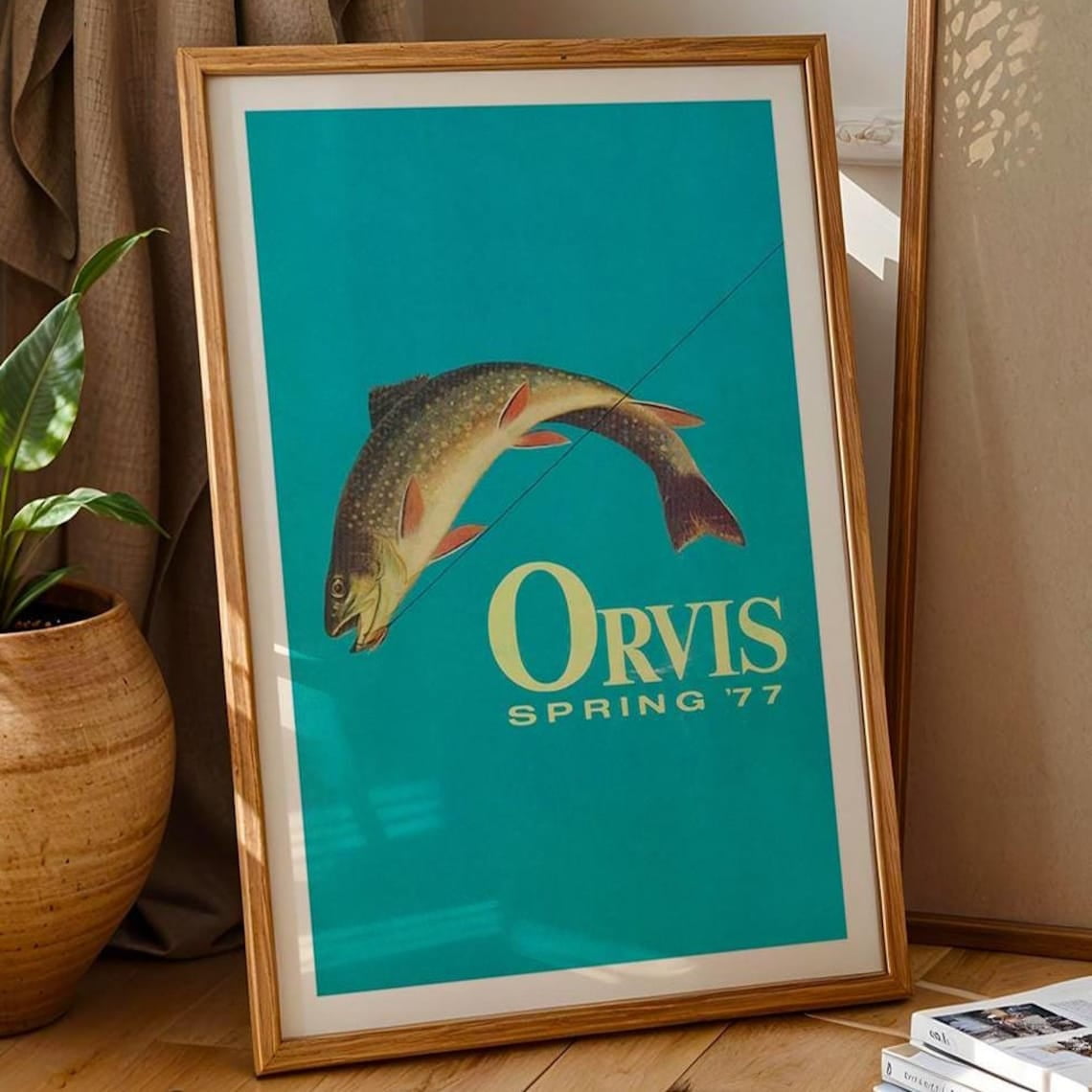 Retro Vintage Fishing Print Gift For Fisherman Art Poster Retro Angler ...