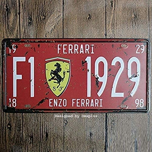 Retro Vintage Funny 6x12 inch Indoor F1 ENZO Ferrari 1929 Metal Tin ...