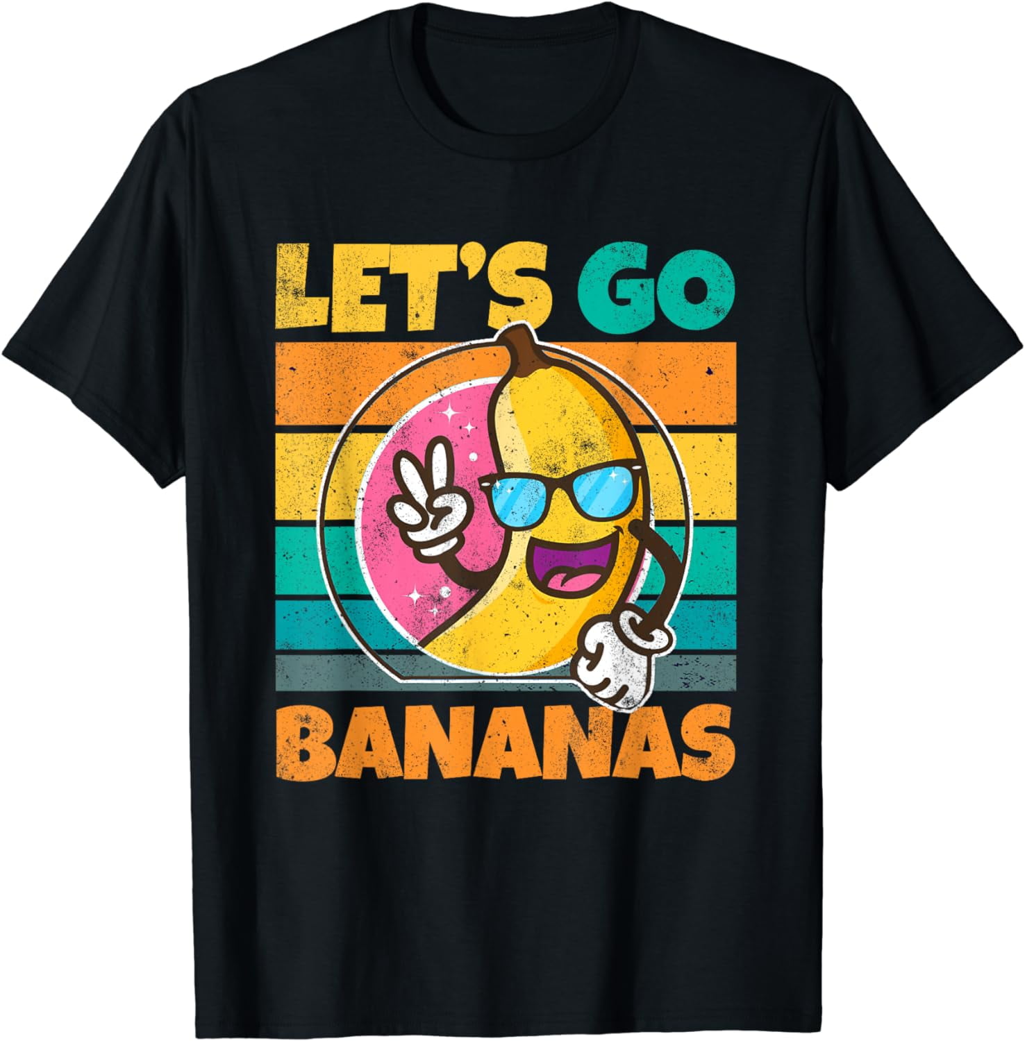 Retro Vintage Funny Banana Meme Let Go Banana Peace Bananas T-Shirt ...