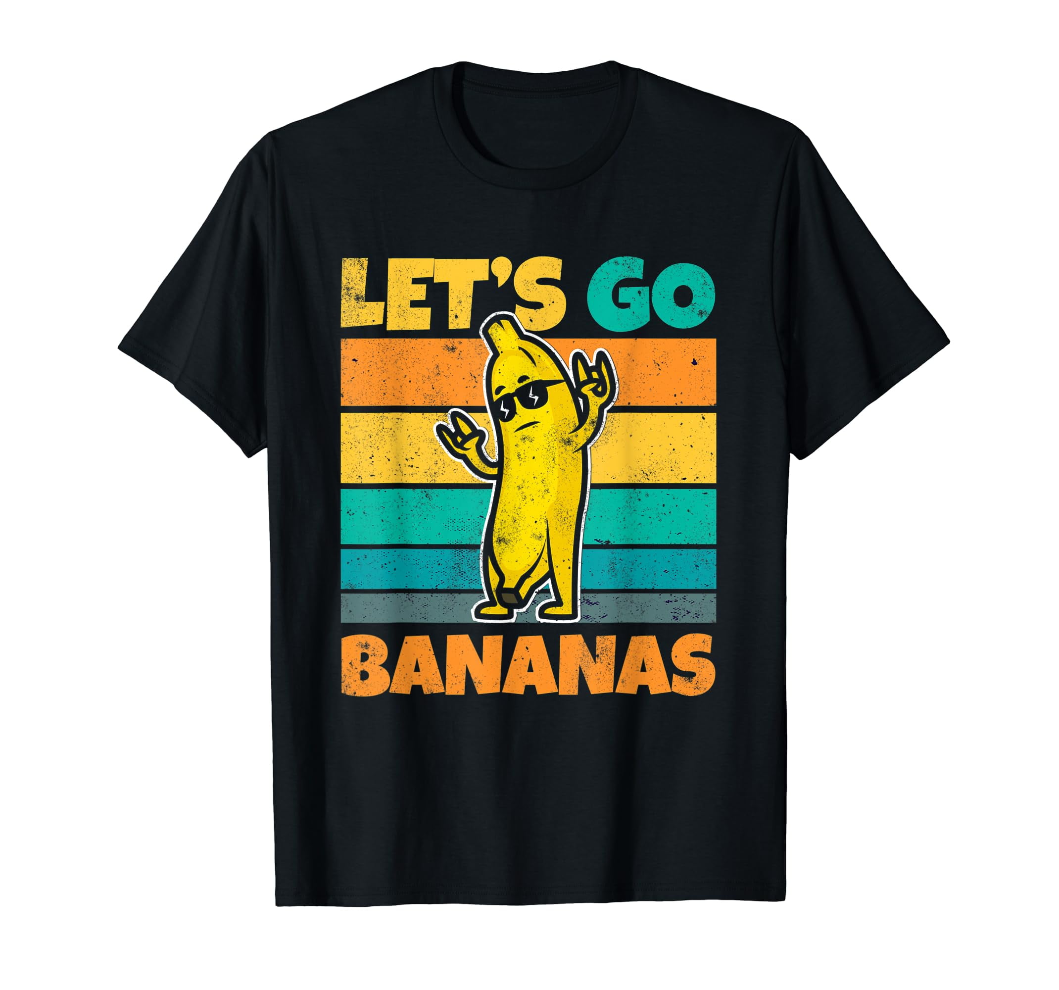 Retro Vintage Funny Banana Meme Let Go Banana Rocker Bananas T-Shirt ...