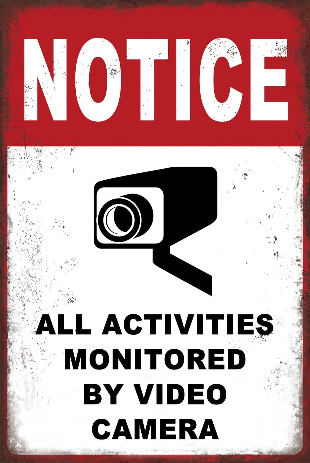 Retro Vintage Funny Metal Tin Sign 6"x8" Warning Attention Monitoring ...