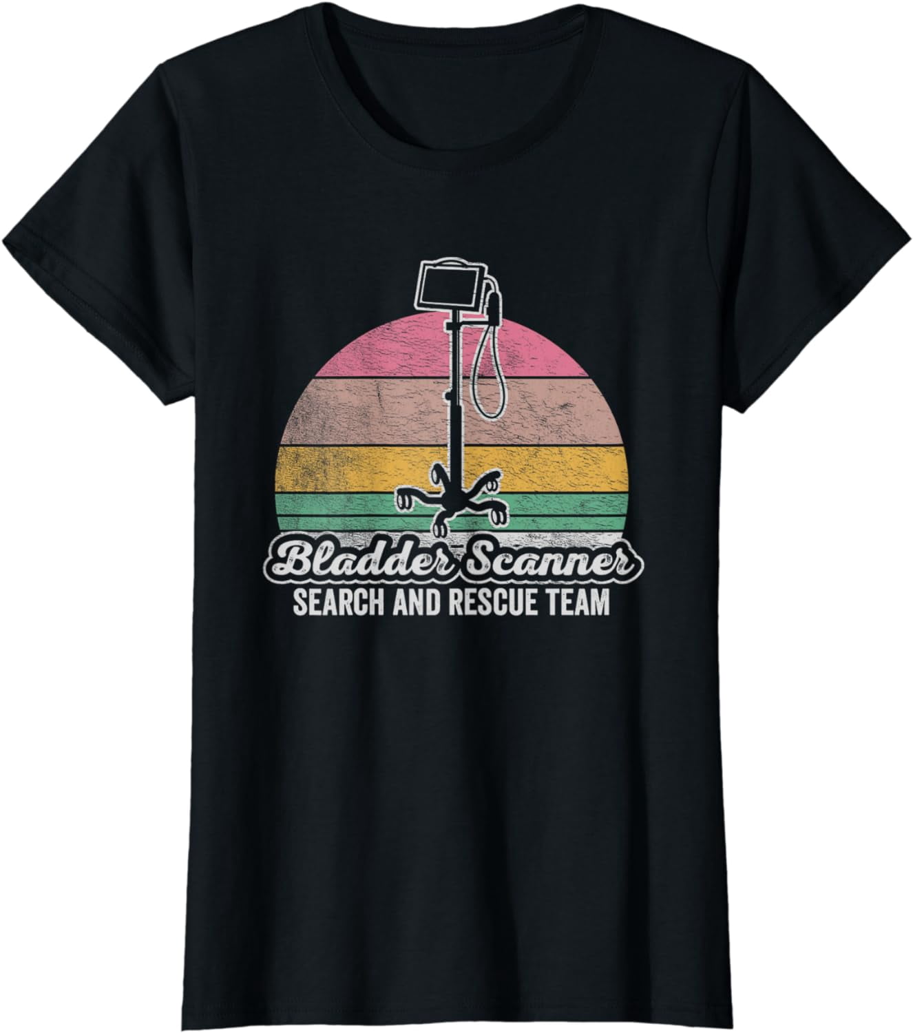 Retro Vintage Funny Nurse Shirt Bladder Scanner Search Team T-Shirt ...
