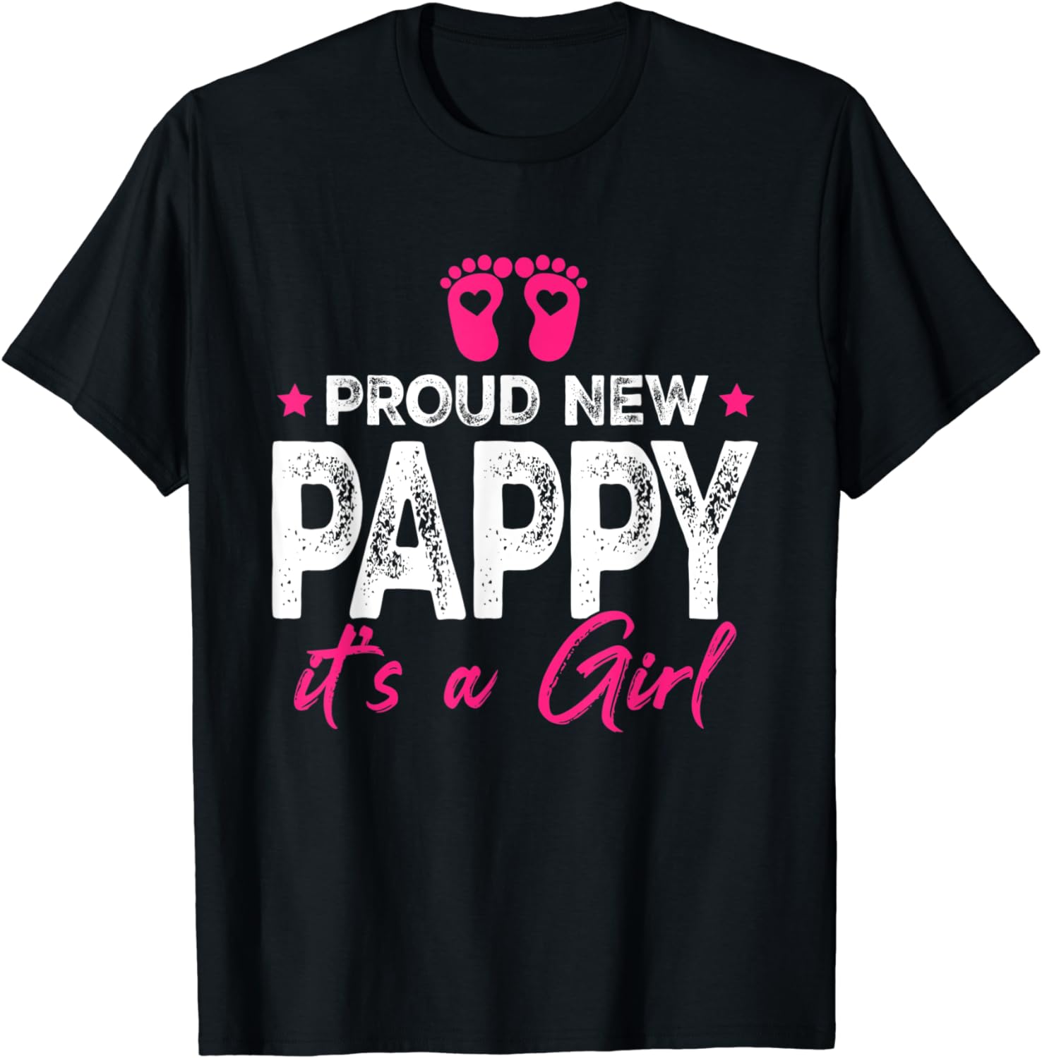 Retro Vintage Gender Reveal Proud New Pappy Its A Girl T-Shirt ...