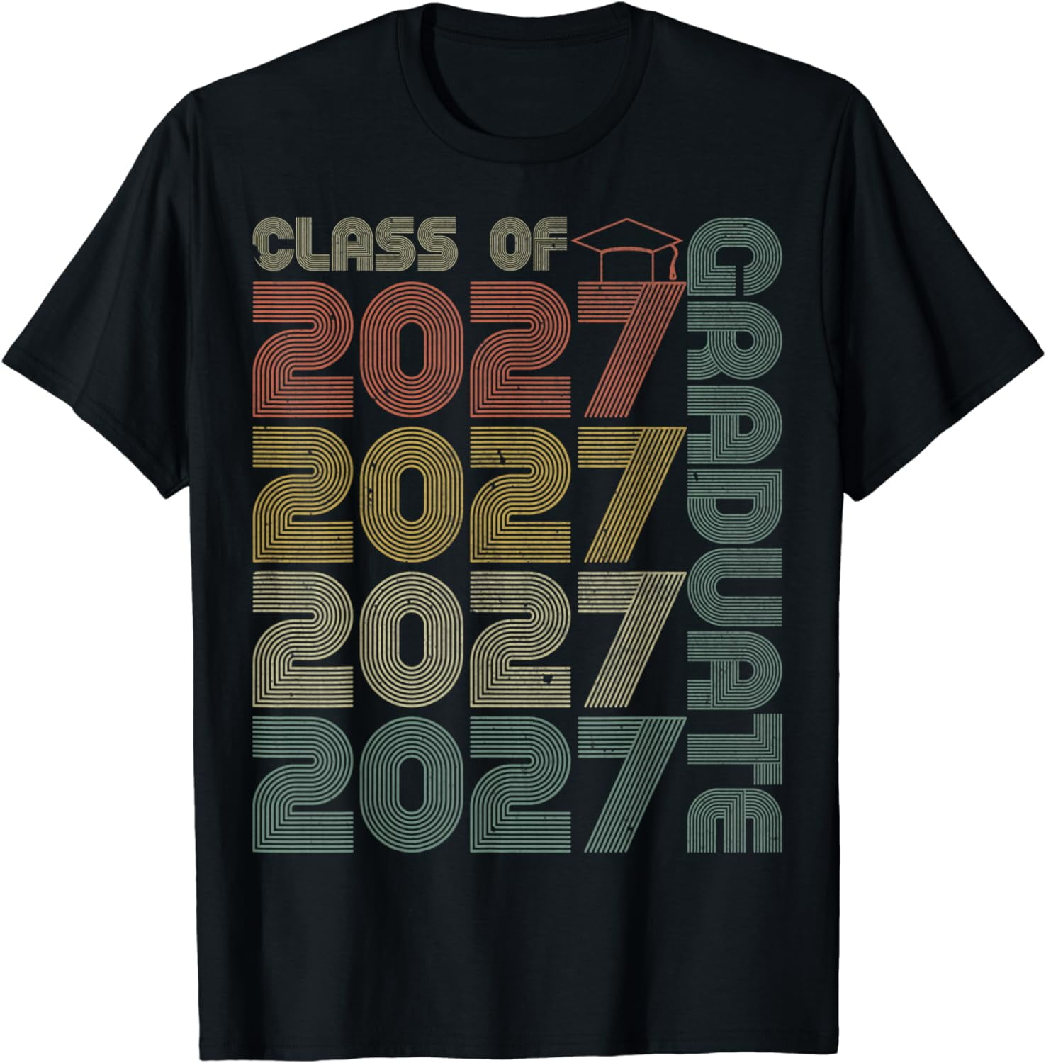 Retro Vintage Graduation Class of 2027 Graduate T-Shirt - Walmart.com