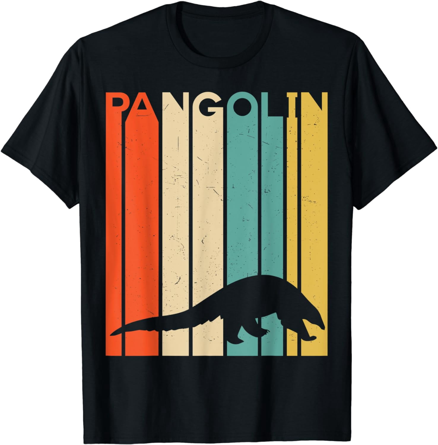 Retro Vintage Pangolin Silhouette Pangolin Lover Pangolin T-Shirt ...