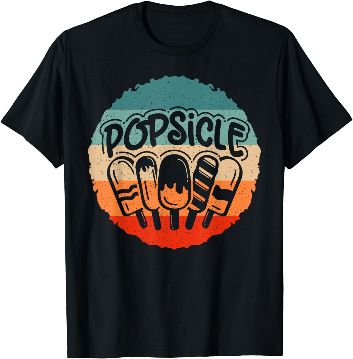 Retro Vintage Popsicle Graphic Ice Cream Silhouette Cotton T-Shirt - Walmart.com