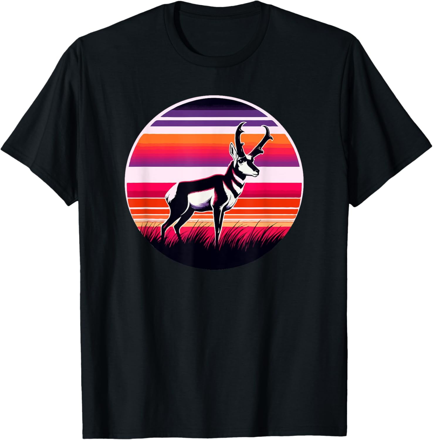 Retro Vintage Pronghorn Animal Pronghorn Antelope T-Shirt - Walmart.com